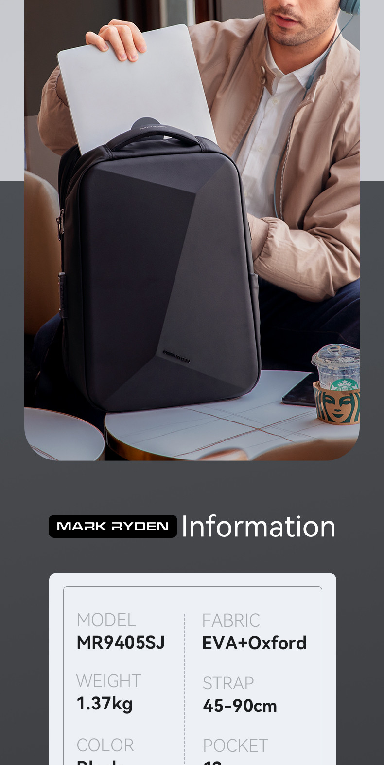 MARK RYDEN Anti-theft Laptop Backpack | Shopee Philippines