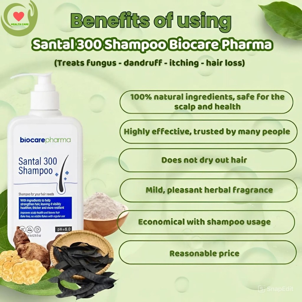 Biocare Santal 300 Anti-Dandruff Shampoo – Herbal Shampoo Soothes The ...