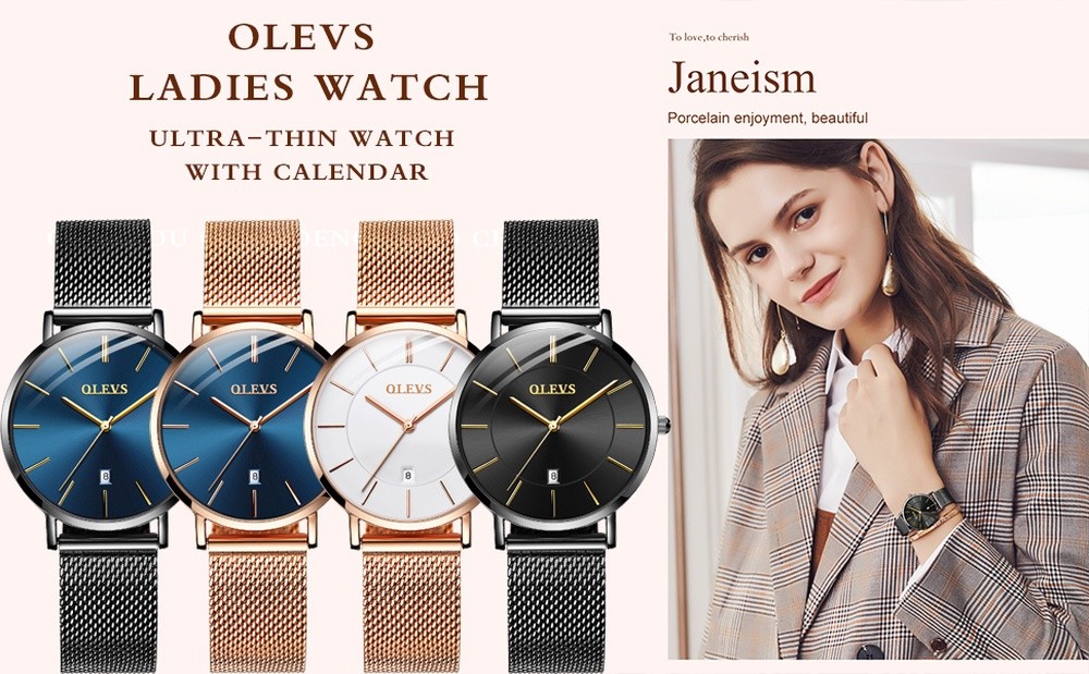 OLEVS Watch For Woman Elegant Women Minimalist Relo Quartz Rose Gold ...