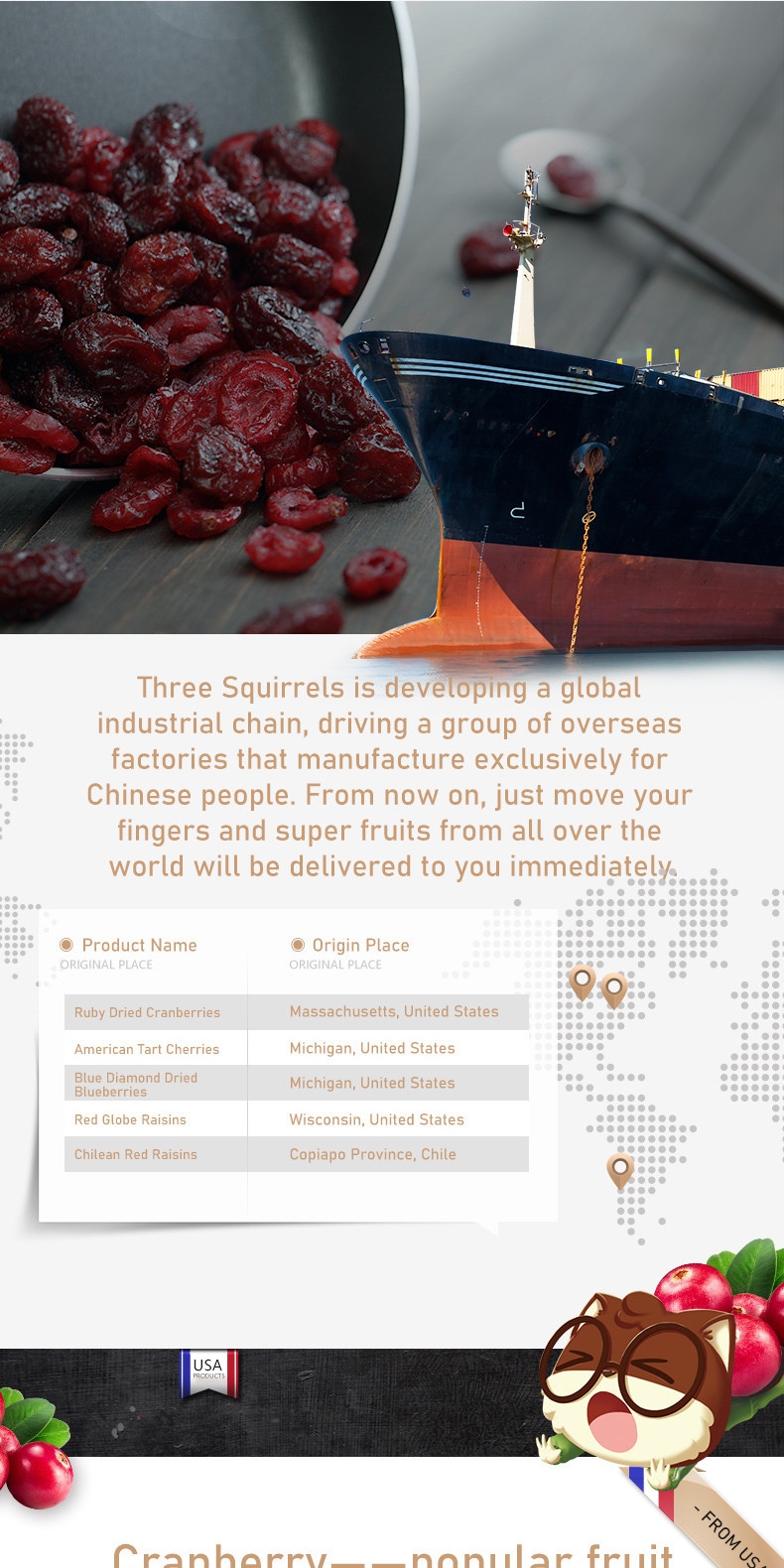 【Halal】Three Squirrels Dried Cranberries (100g) | Shopee Philippines