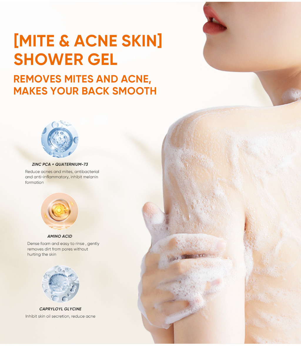 【Official Original】QUARXERY Mite & Acne Cleansing Body Wash Antibacterial cleansing shower gel ...