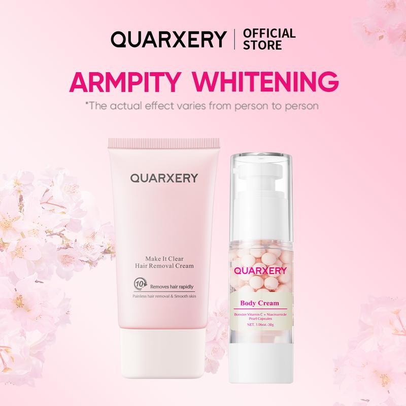 Quarxery Hair Removal Cream + Whitening Lotion Set | Smooth & Bright ...