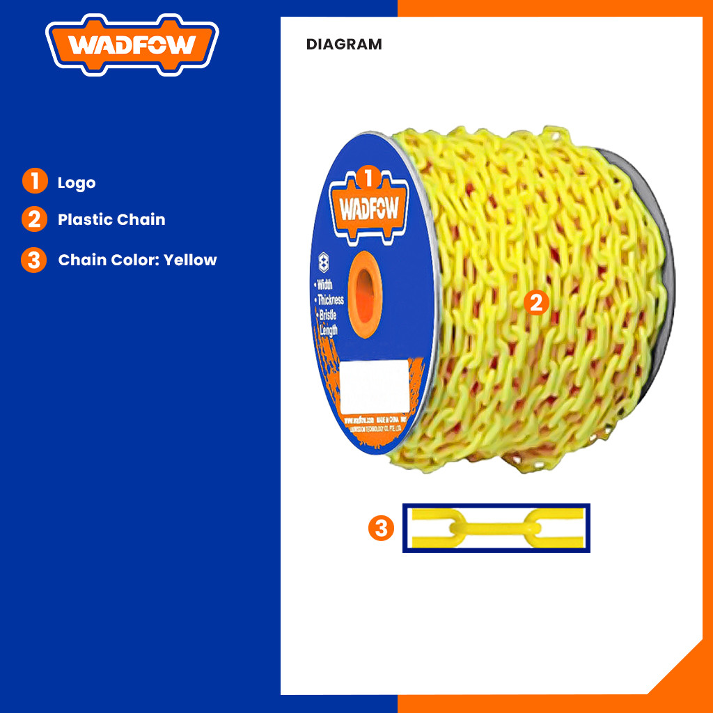 Wadfow PP Plastic Chain 6mm x 25m / 8mm x 25m (WYJ6A06, WYJ6A08 ...