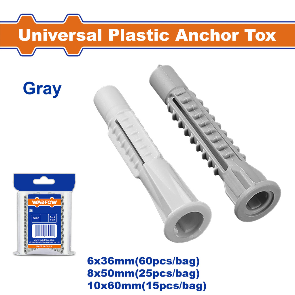 Wadfow Universal Plastic Anchor Tox PE ﻿Material (Gray) | Shopee ...