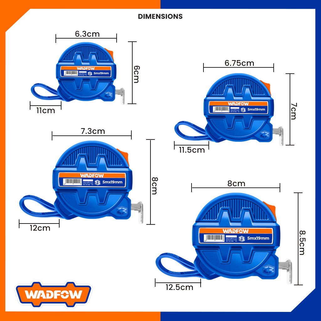 Wadfow Steel Measuring Meter Tape Measure With Continuous Marking Blade ...