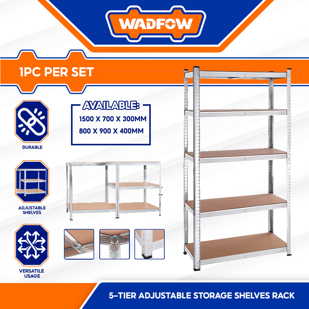 Wadfow 5-Tier Adjustable Storage Shelves Rack WTS1A73 | Shopee Philippines