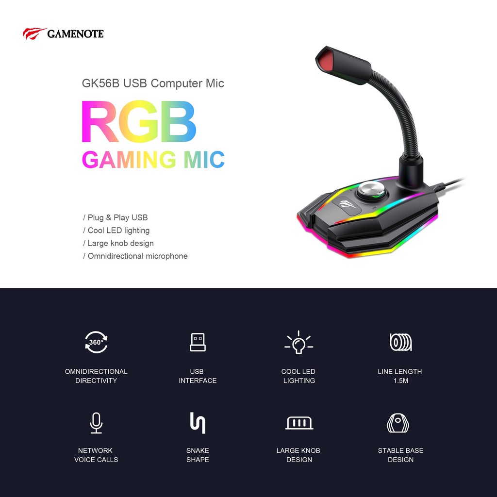 Havit Haze GK56B || RGB Gaming MIC || Black | Shopee Philippines