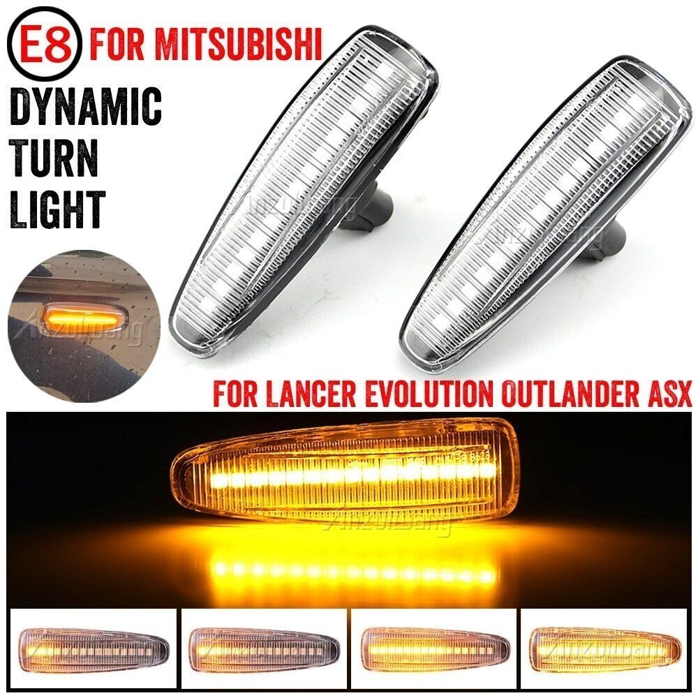 ZR For 2Pcs LED Dynamic Turn Signal Light Fender Side Marker Lamp ...