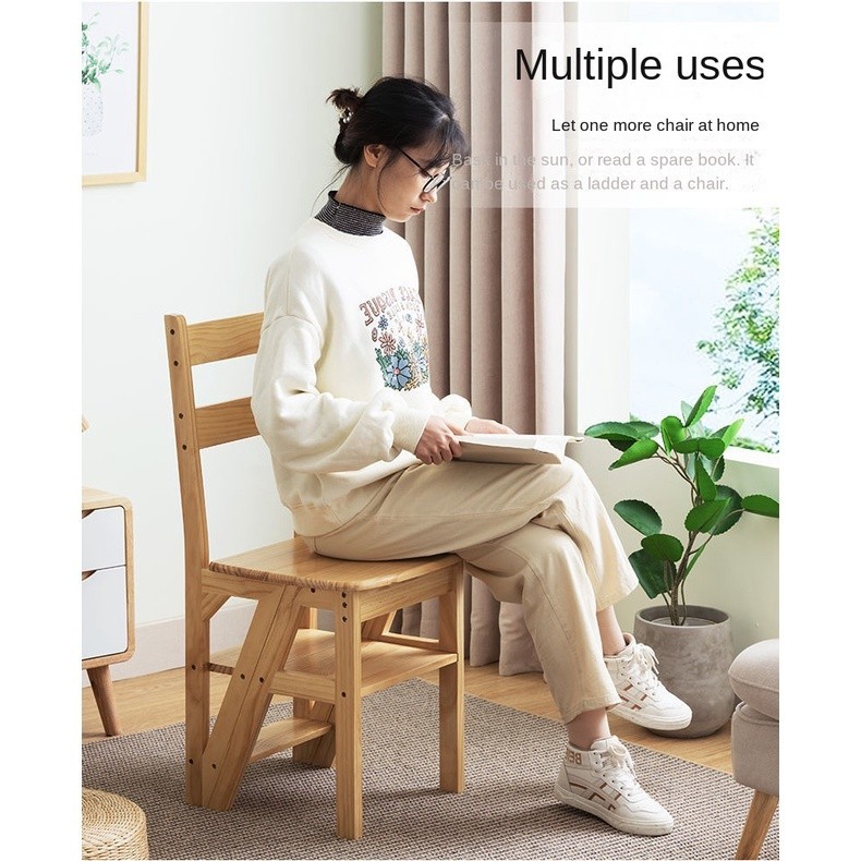 SUNNY BIERE Wooden Chair Bamboo Wood/Brown Ladder Changing Chair ...