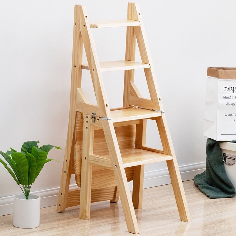 SUNNY BIERE Wooden Chair Bamboo Wood/Brown Ladder Changing Chair ...