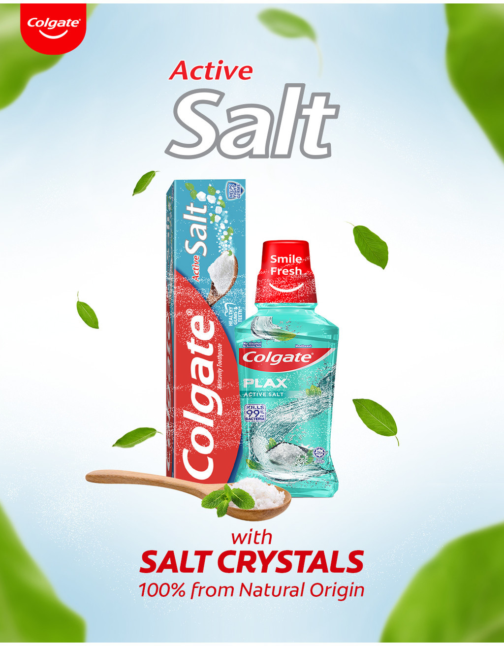 Colgate Active Salt Toothpaste with Salt Crystals 175g Value Twin Pack ...