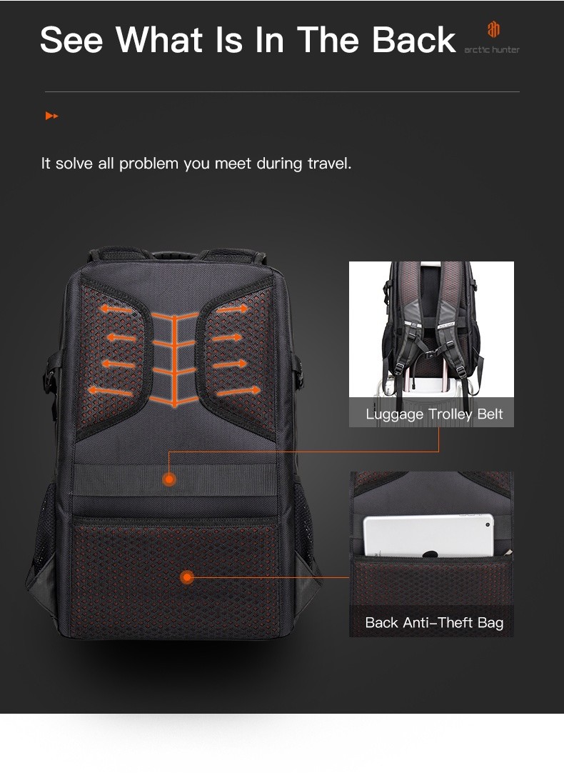 Arctic Hunter Tough Men Series B00387 water resistant Anti Theft Back ...