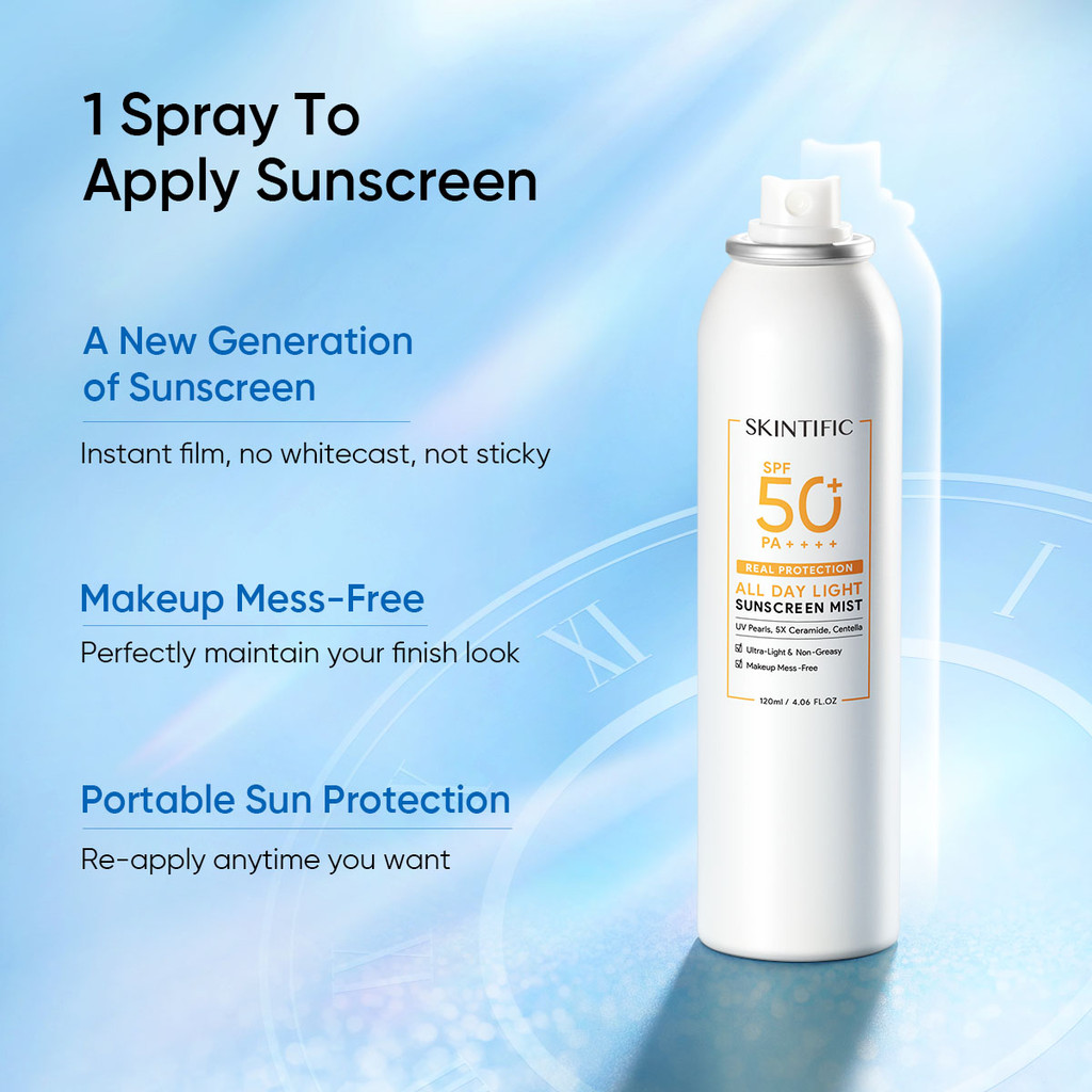 [120ml]SKINTIFIC Sunscreen Spray Spf50 Pa+++ All Day Light Sunblock ...