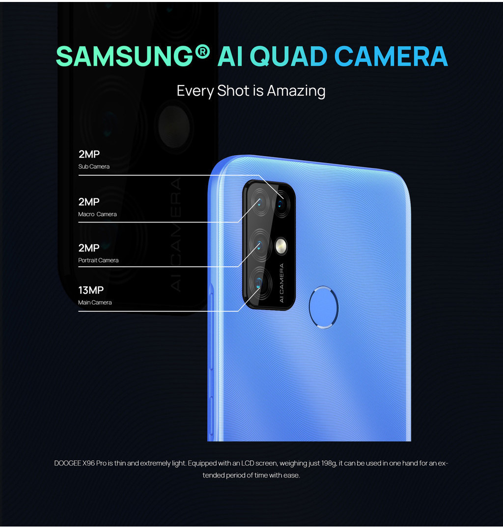 OUKITEL Doogee X96 PRO 6.52" HD+ Screen 5400mAh 4GB+64GB SAMSUNG AI ...