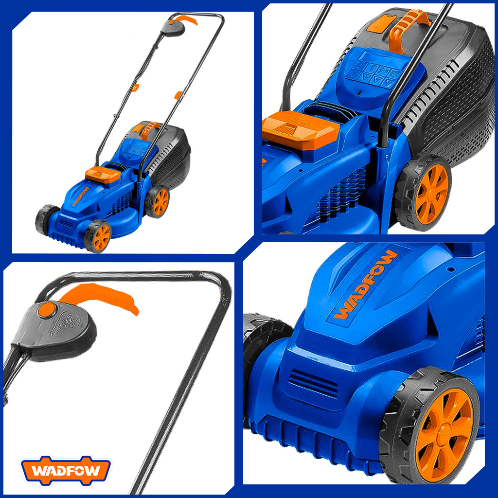 Wadfow P20 Series Li-Ion 20V Cordless Lawn Mower Cutter Hand Push Type ...