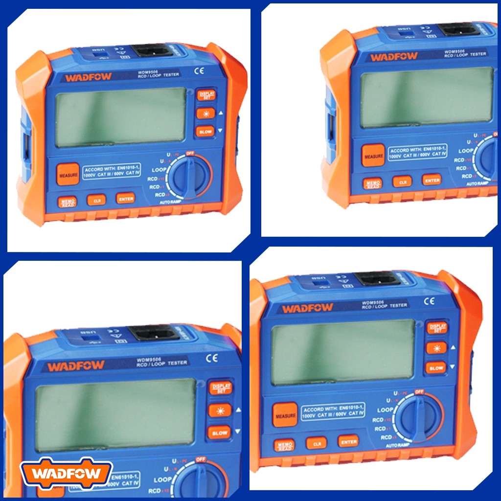 Wadfow RCD/LOOP Leakage Current Insulation Tester (0.1~100Ω) / 0~440V ...