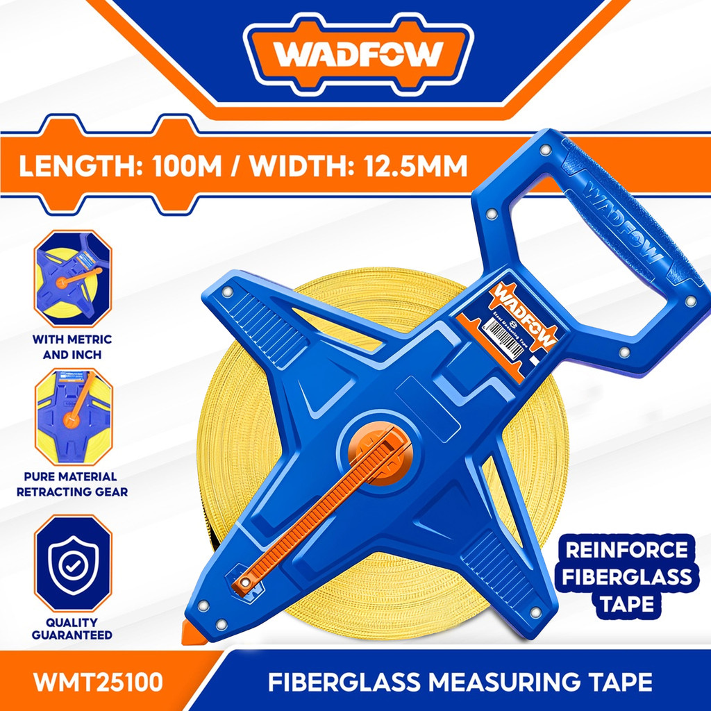 Wadfow Fiberglass Measuring Tape 100m X 12.5mm WMT25100 (WHT) | Shopee ...