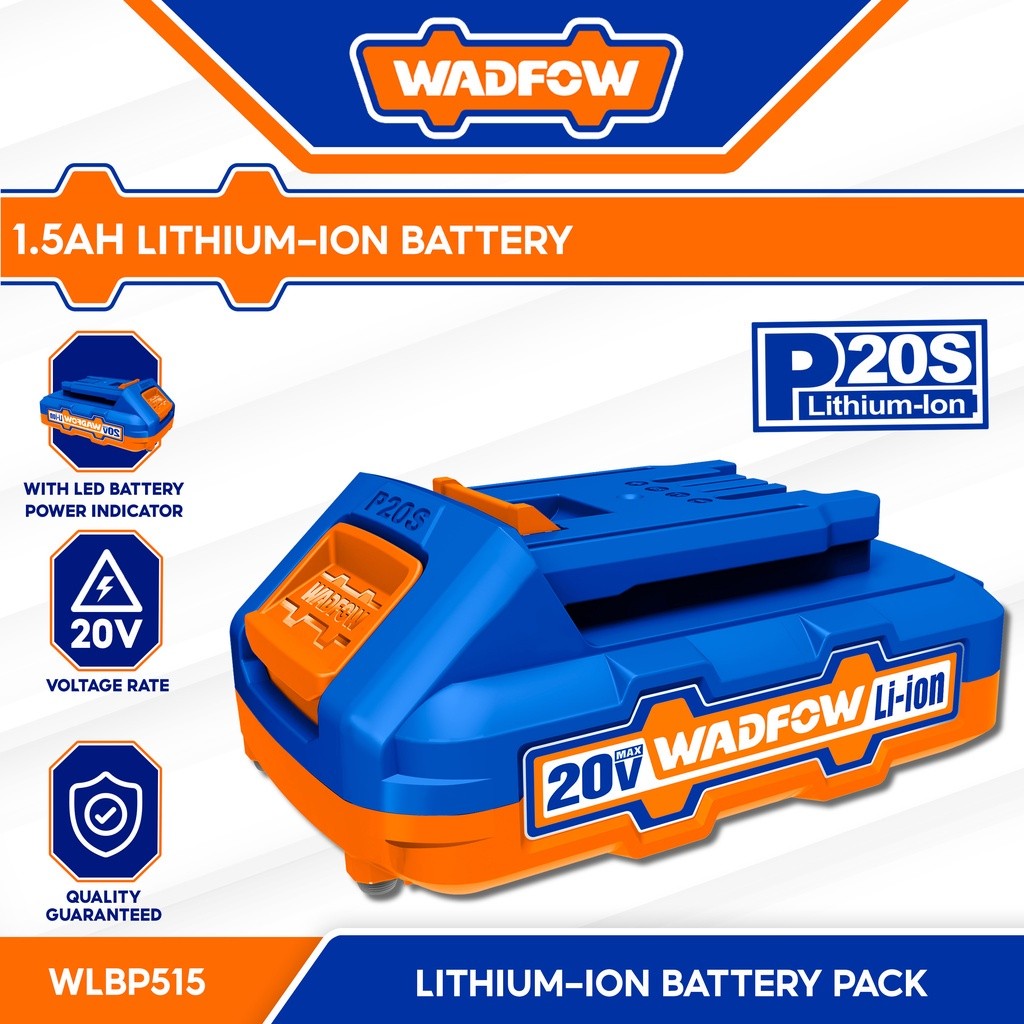 Wadfow P20s/20v Lithium-Ion Battery Pack For Cordless Power Tool 1.5ah ...