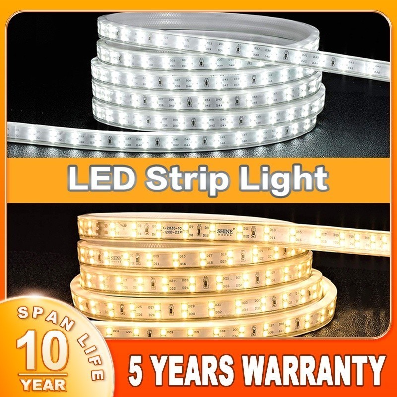 3/5/10/15 Meters w/ Plug LED Strip Double Row 2835 220V Flexible Led Light Strips 120Leds ...