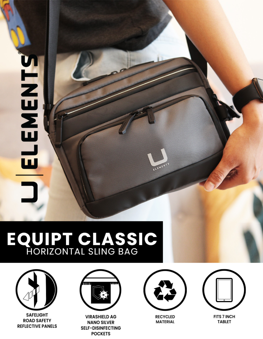 U Elements Equipt Classic Organizational Sling Bag H | Shopee Philippines