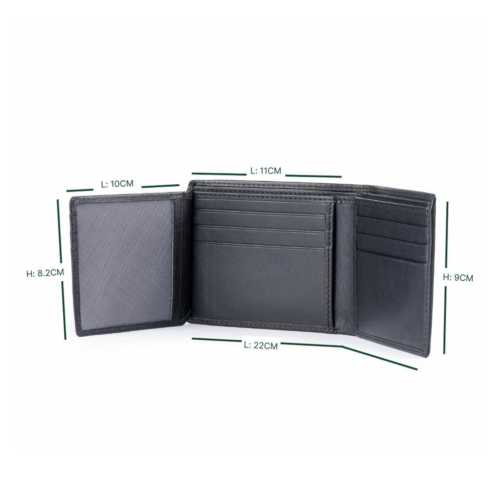 Bibo 310161 Genuine Leather Bi-fold Wallet for Men (Coen) | Shopee ...