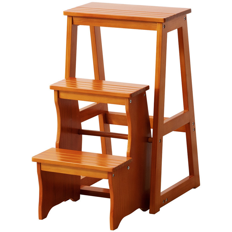 SUNNY BIERE Ladder Chair Bamboo Folding Foldable Ladders Stool Brown ...