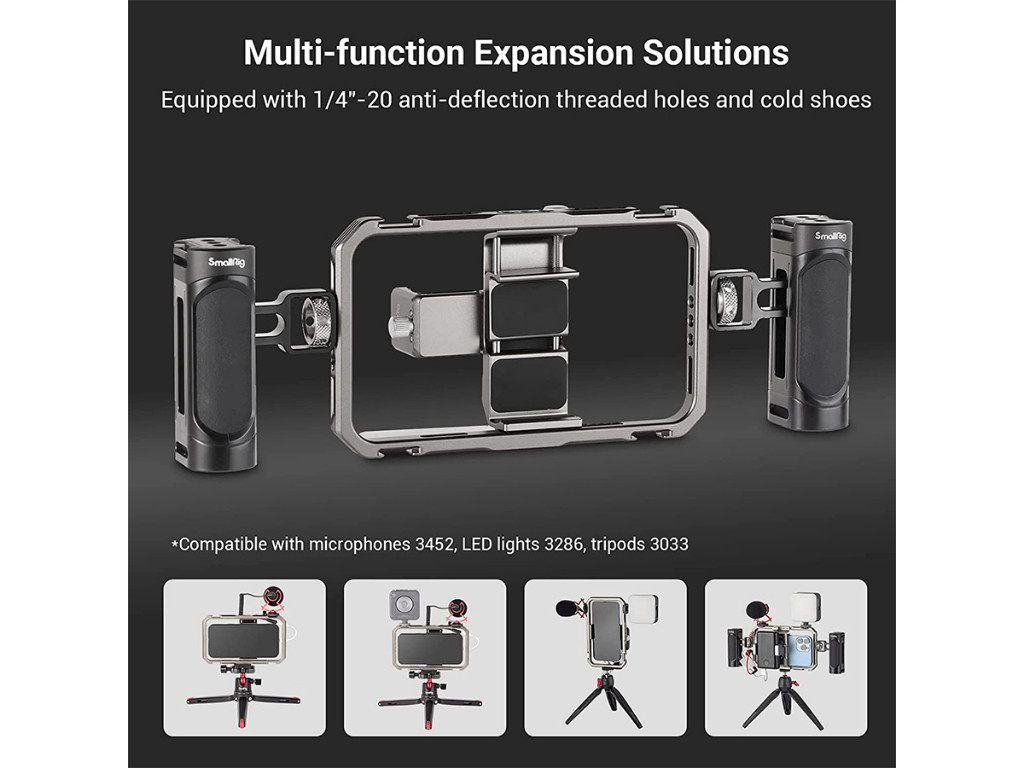SmallRig Universal Video Phone Cage Kit for 6.7" Wide Smartphones, Dual ...