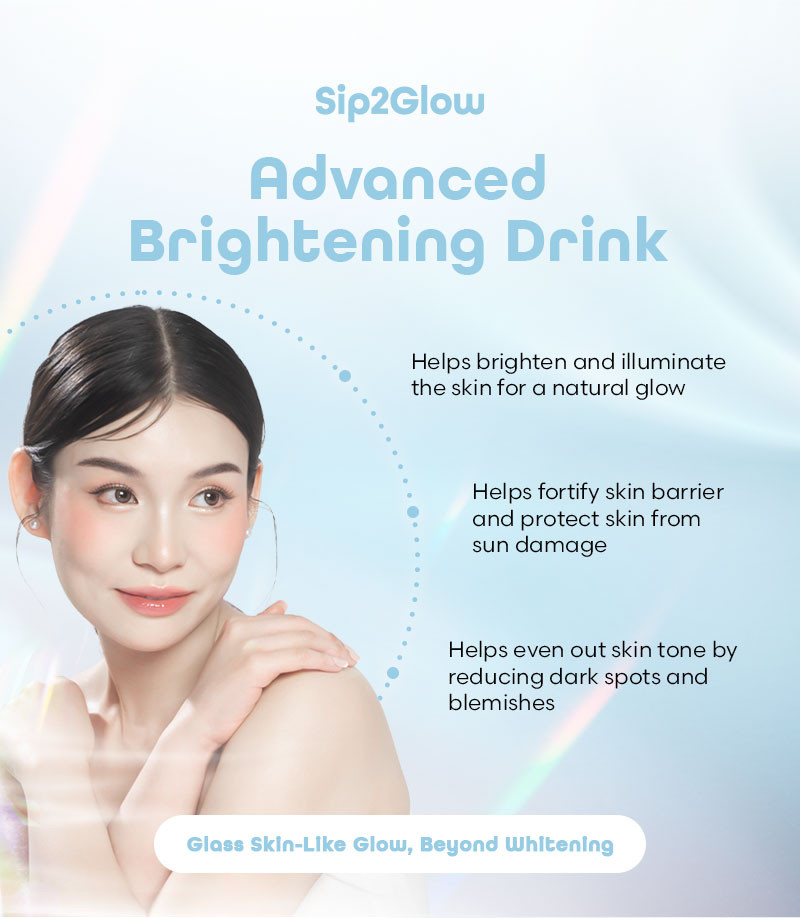 Sip2Glow Whitening Drink Korean Hyaluronic Acid Niacinamide Glutathione Brightens Skin 210ml ...