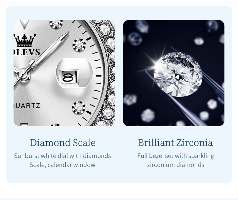 OLEVS Watch For Woman Elegant silver Waterproof Original Silver With ...