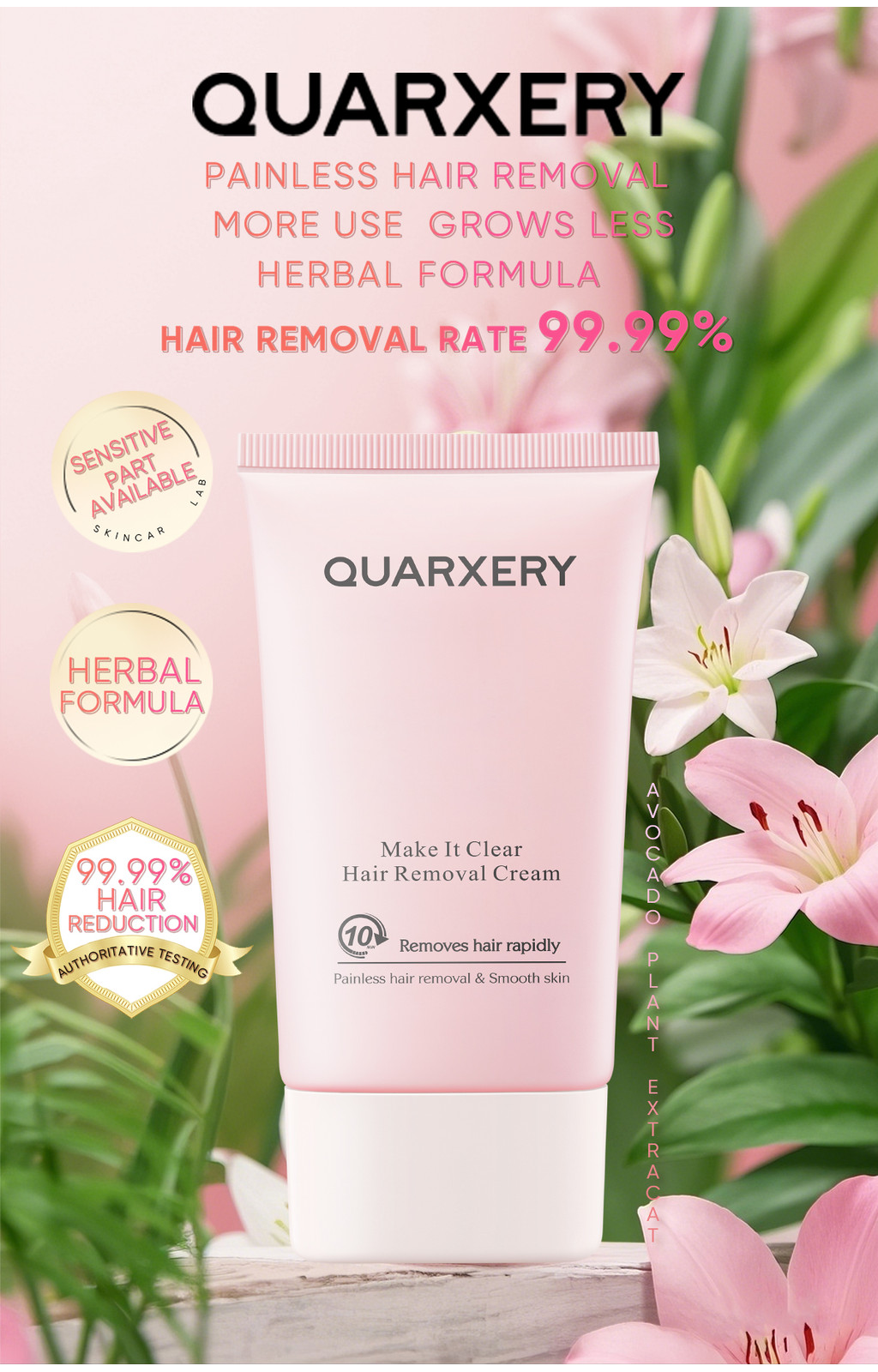 Quarxery Painless Hair Removal Cream 60g Wax Hair Removal For Underarm ...