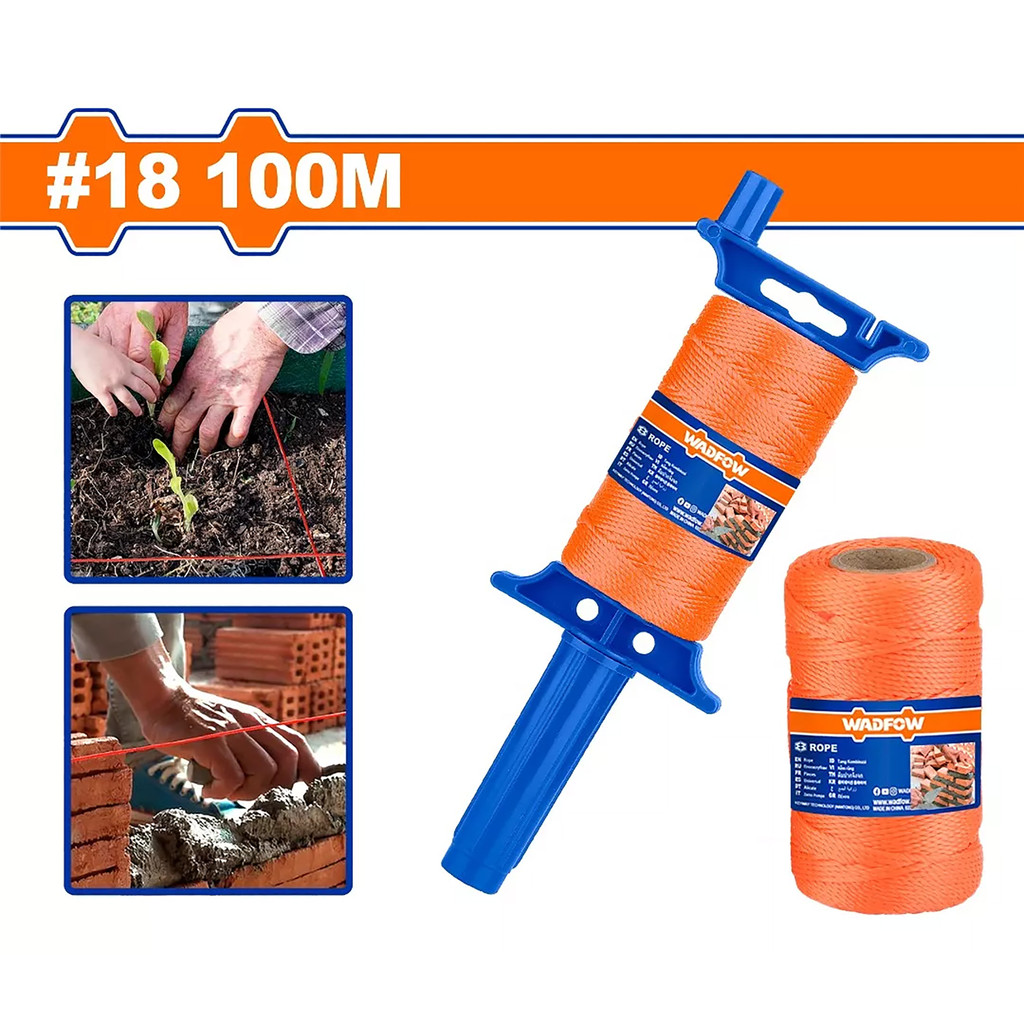 Wadfow #18 x 100m 100% New PP Material Buoyant Rope Type Orange Mason ...