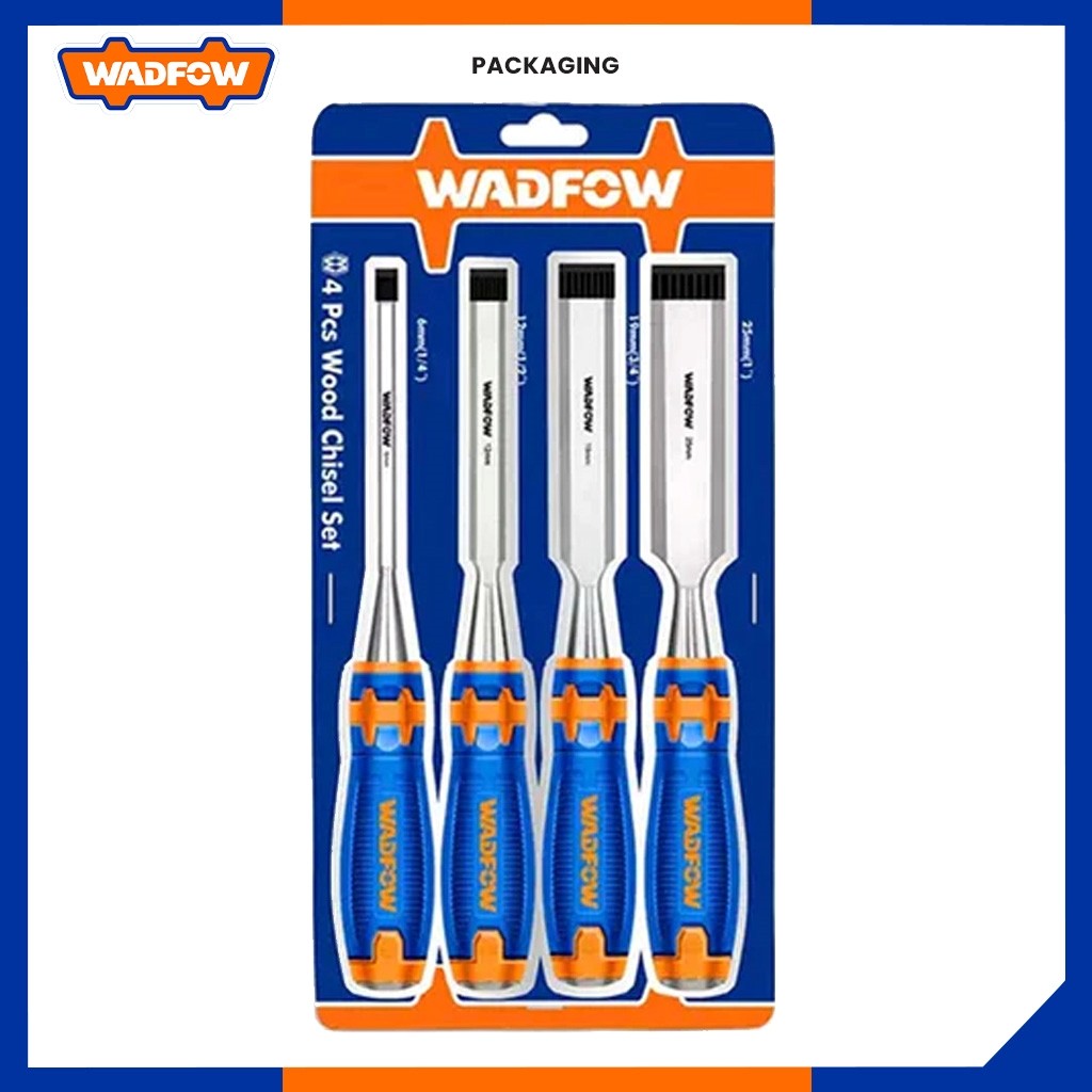 Wadfow Industrial Wood Craving Hand Chisel 4 Pcs Set 6mm / 12mm / 19mm ...