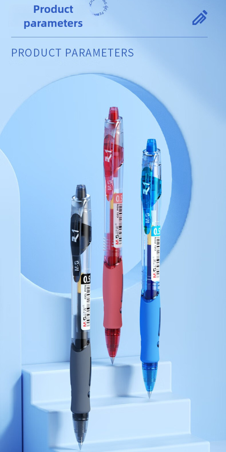 M&G Neutral Pen 0.5 Classic Push-Type Carbon Ballpoint Pen Bullet Head ...