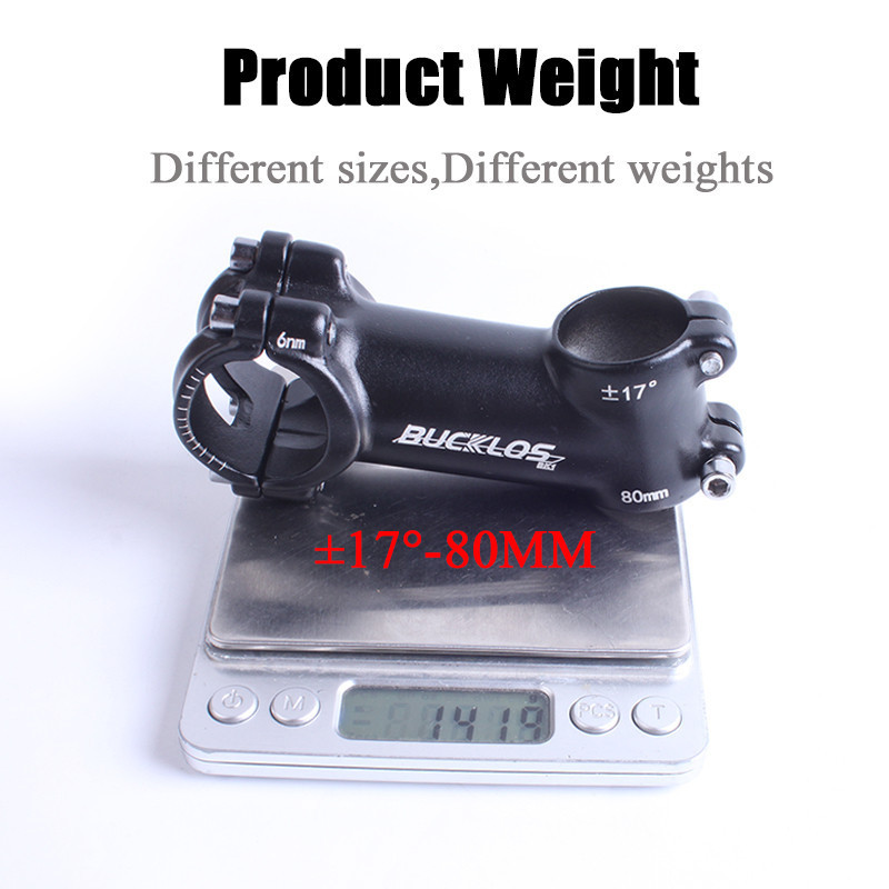 BUCKLOS Bike Stem Aluminium Alloy 7/17/22 Degree MTB Stem 60/70/80/90 ...