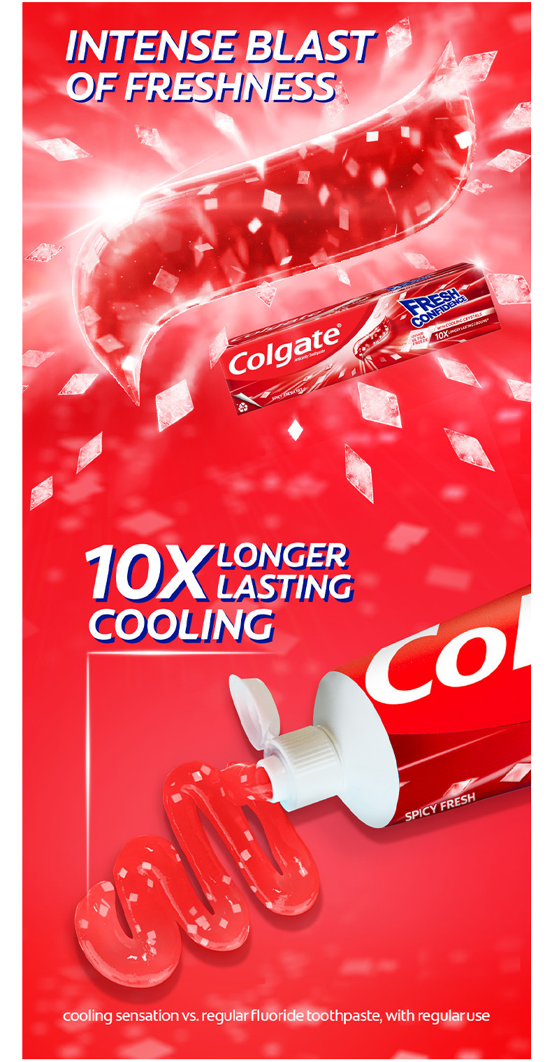 Colgate Fresh Confidence Gel Toothpaste with Cooling Crystals Spicy ...