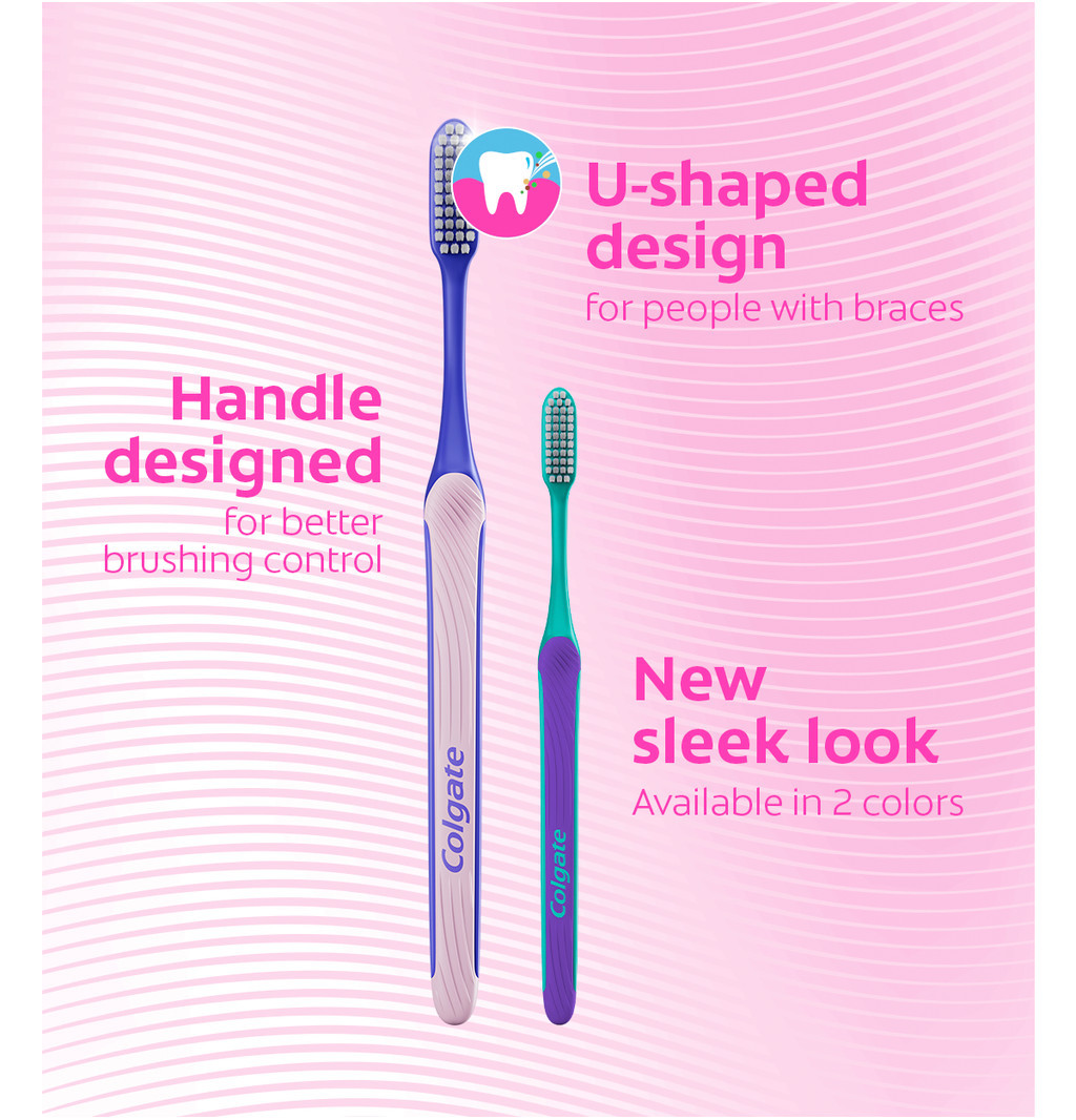 Colgate SlimSoft Orthodontic Toothbrush - Suitable for Braces, Ultra ...