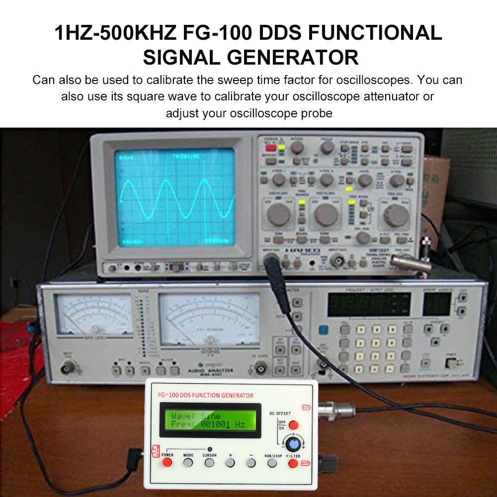 KKmoon [In Stock]1HZ-500KHZ FG-100 DDS Functional Signal Generator Sine ...