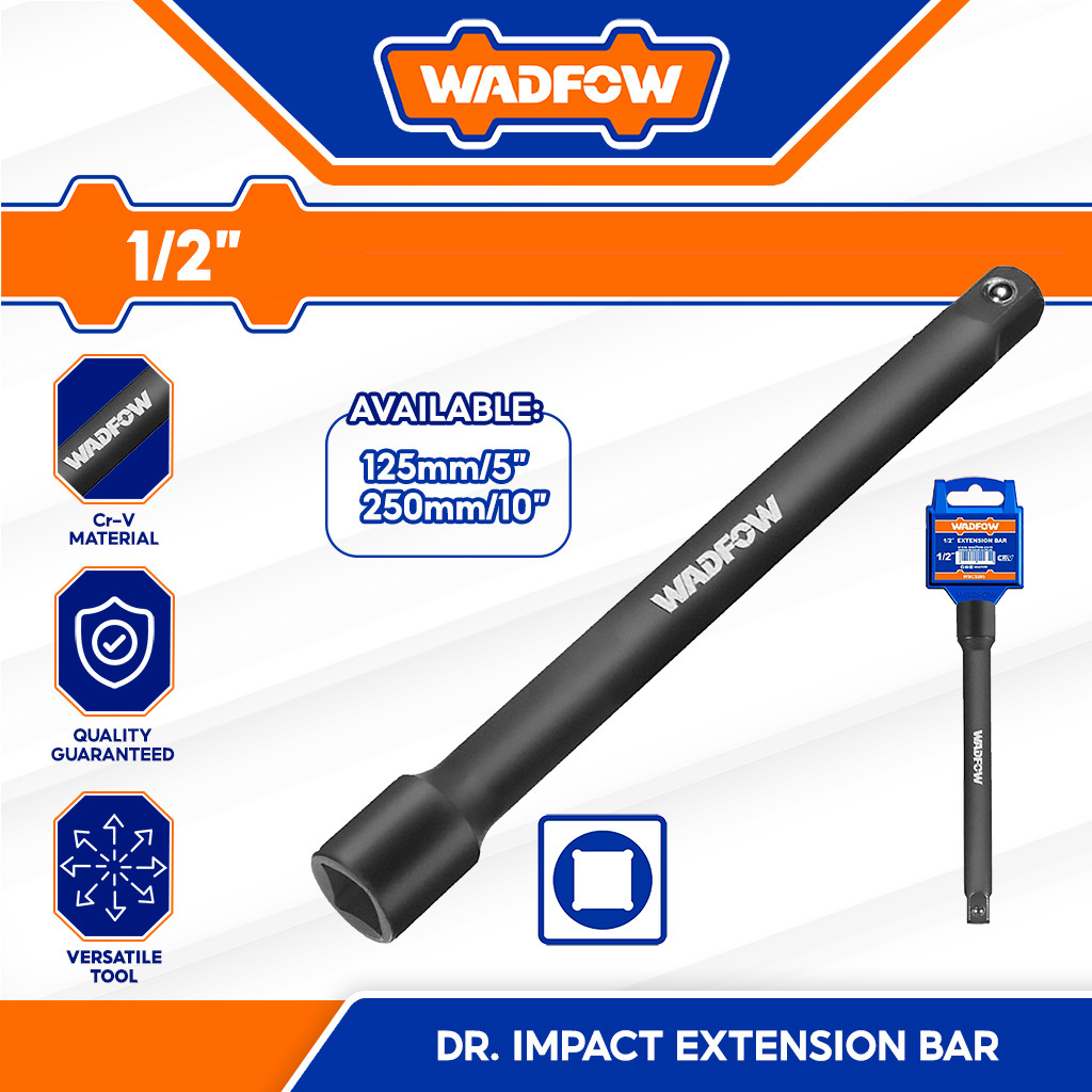 Wadfow 1/2" Industrial Impact Drive Extension Rod Bar Cr-V Steel ...