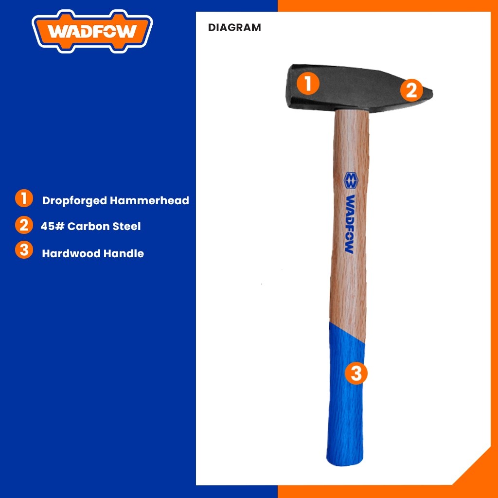 Wadfow Drop-Forged Carbon Steel Hammerhead Machinist Hammer With ...