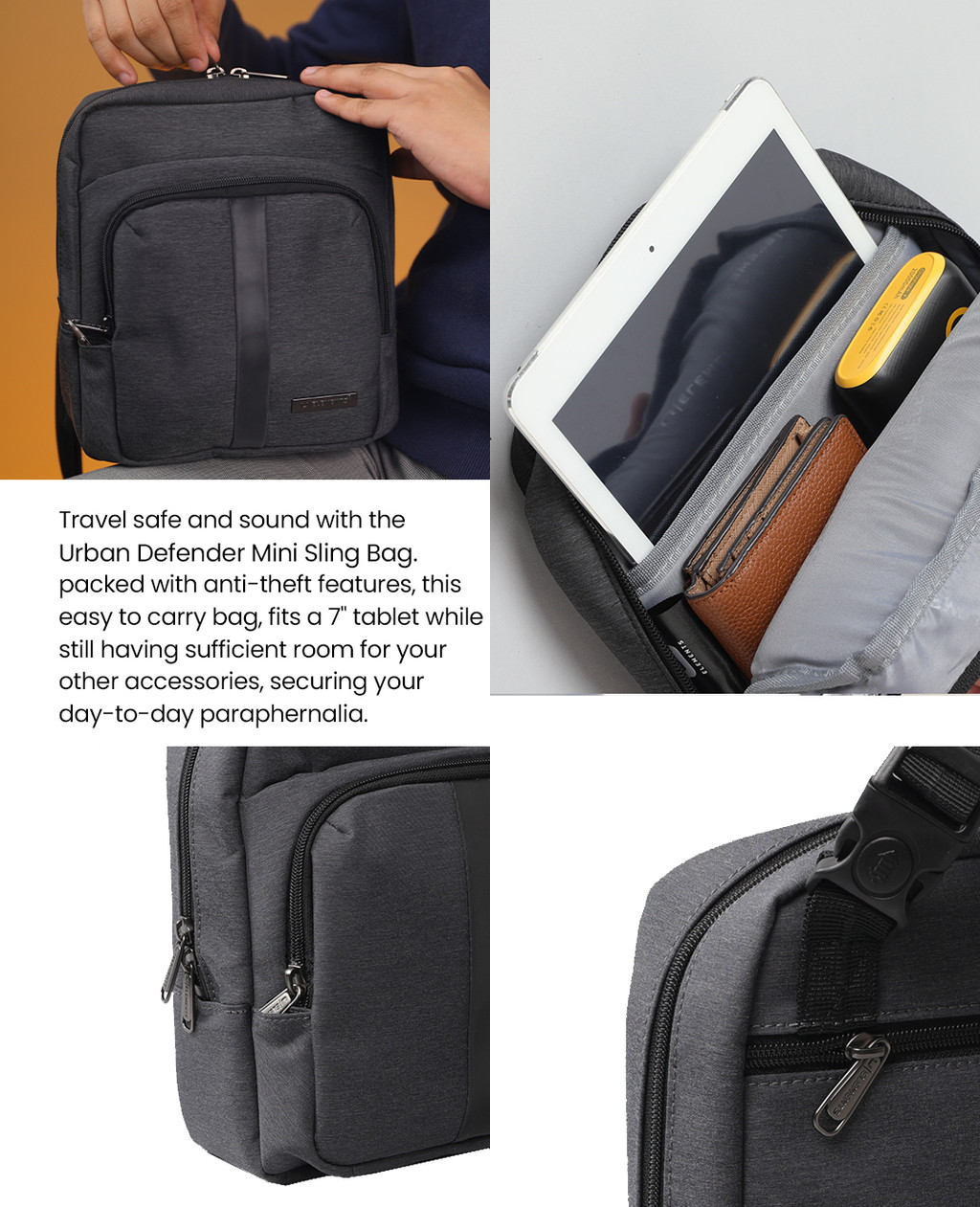 U Elements Urban Defender Anti-Theft Sling Bag | Shopee Philippines