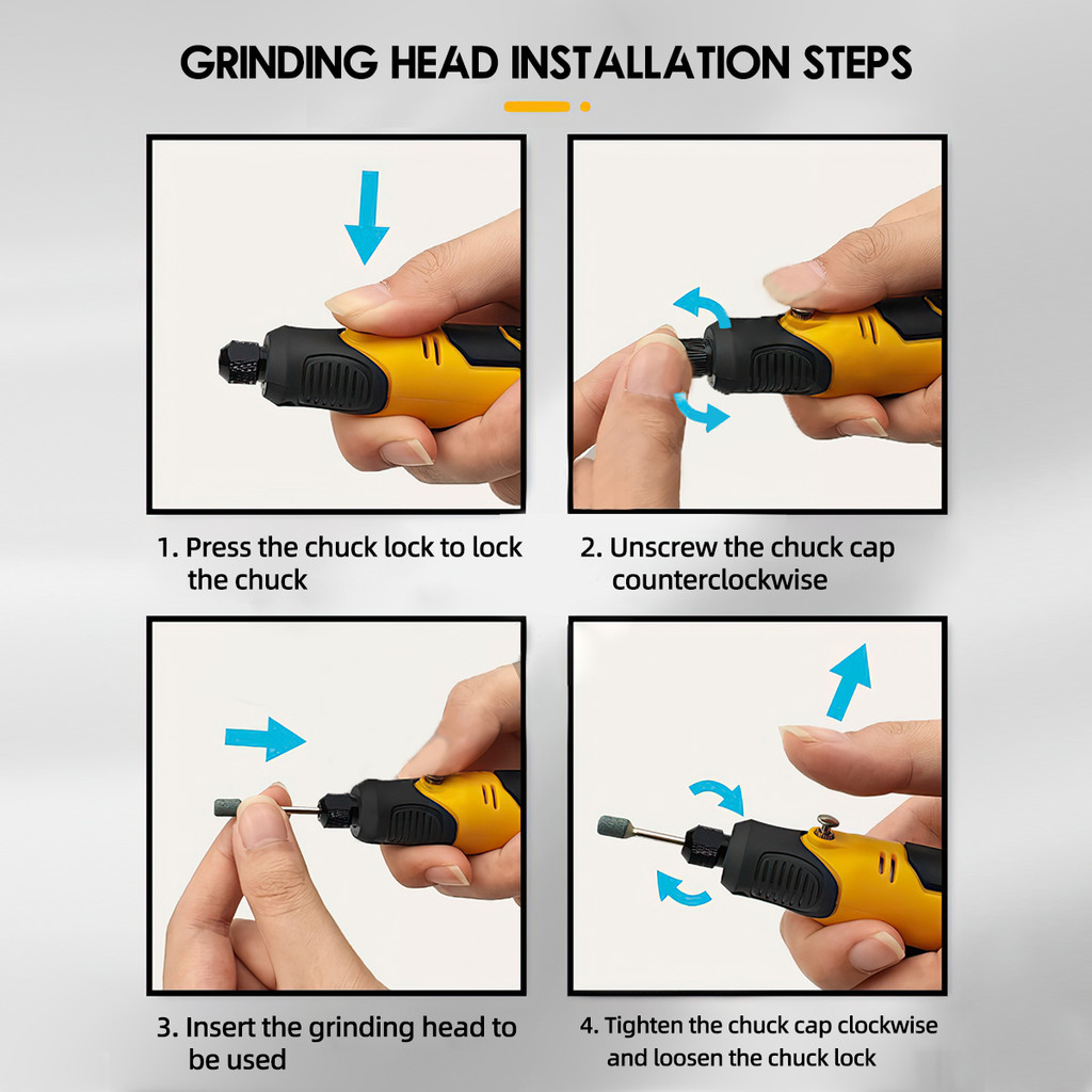 SOARFLY 57pcs Carving Tools Set Electric Cordless Mini Grinder Drill ...