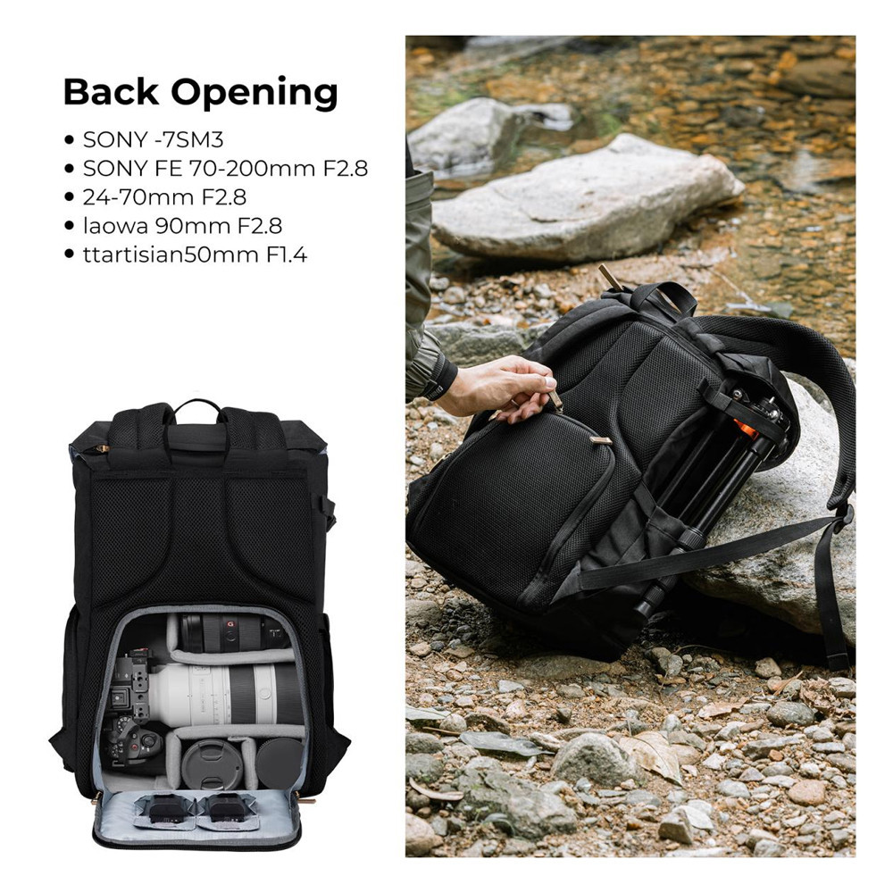 K&F Concept 20L Medium Nylon Photography Digital Camera Backpack Bag ...