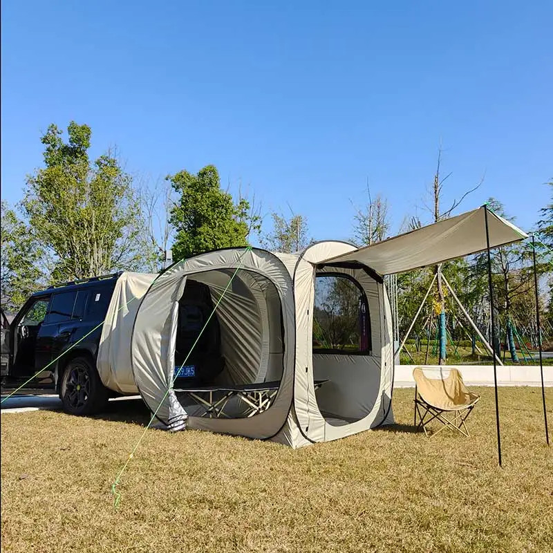 Easy Pop Up Car Tent Waterproof Automatic Setup 2 Doors-Instant Family ...