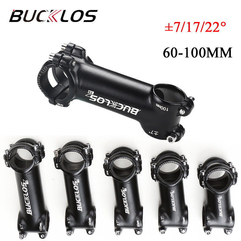 BUCKLOS Bike Stem Aluminium Alloy 7/17/22 Degree MTB Stem 60/70/80/90 ...