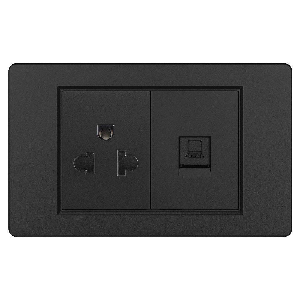 VISWE wall socket 3 pin socket lan socket black socket white socket ...