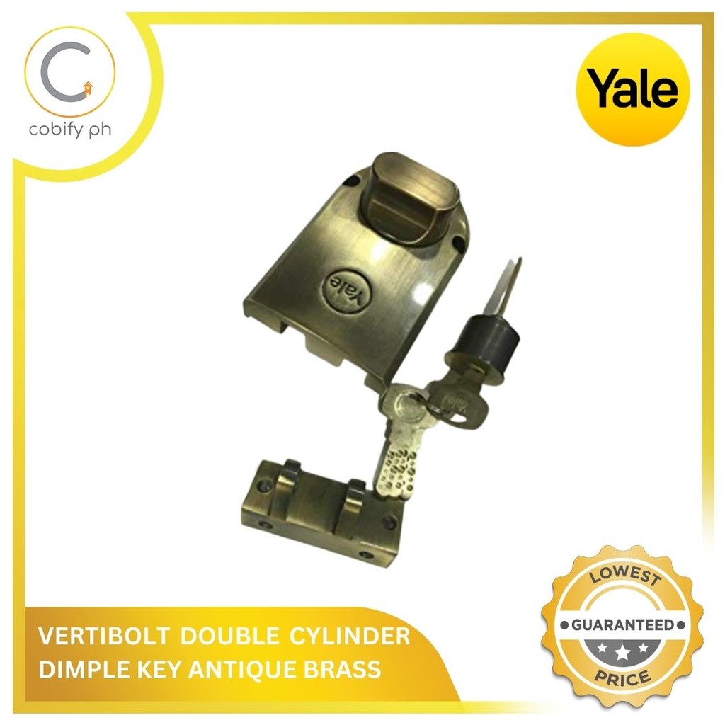 Yale Vertibolt Double Cylinder Dimple Key Antique Brass | Shopee ...