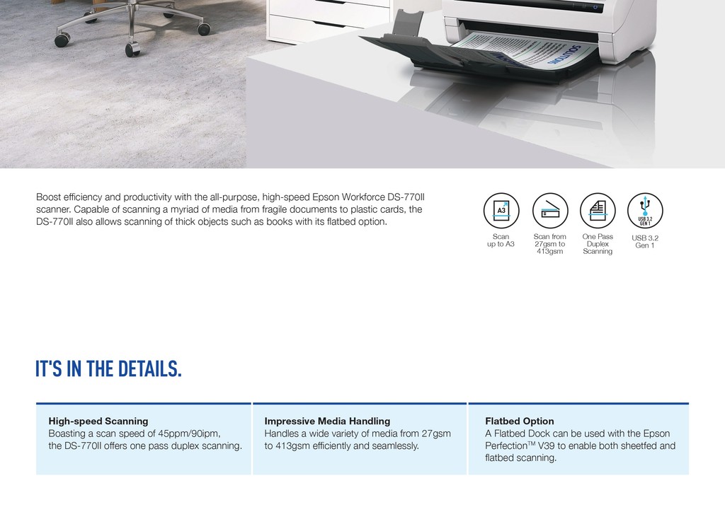 [CLEARANCE] Epson WorkForce DS-770II A4 Color Duplex Sheet-fed High ...