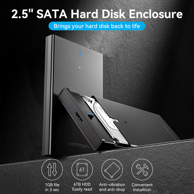 [CLEARANCE] Vention USB 3.0 Micro-B HDD SSD 2.5" SATA Enclosure, 7/9 ...