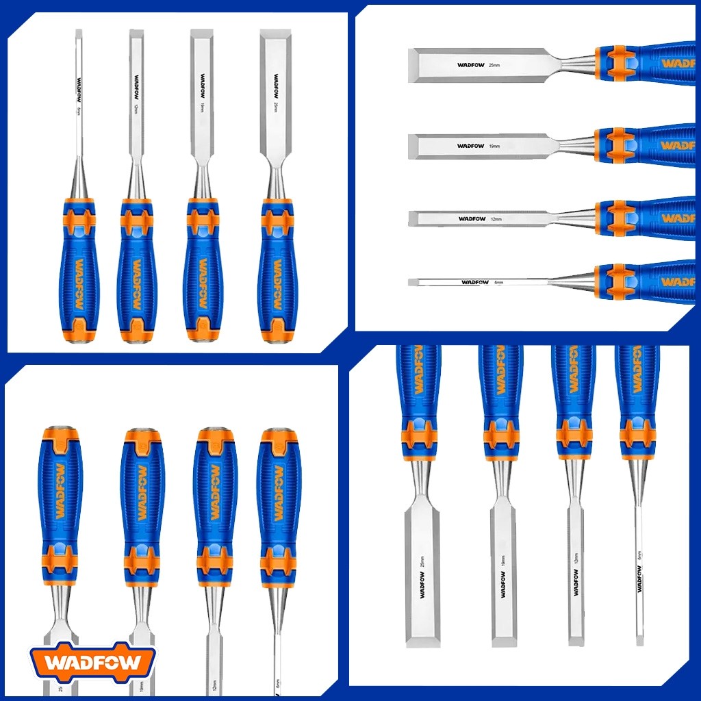 Wadfow Industrial Wood Craving Hand Chisel 4 Pcs Set 6mm / 12mm / 19mm ...