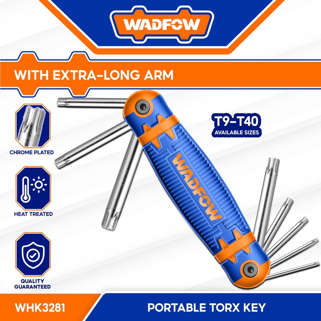 Wadfow 8Pcs Portable Pocket Torx Key Set With Cr-V Material Heavy Duty ...